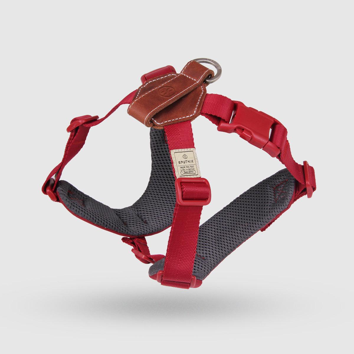 Explore| Adjustable Harness with Leather Red – PETBESTY